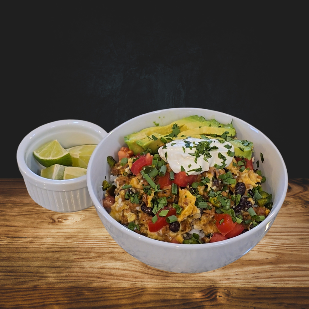 Mexican Chorizo & Egg Rice Bowl - The Brinner Smokehouse